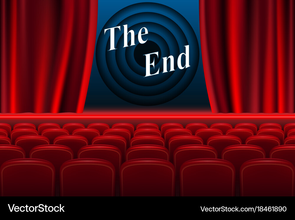 Scene cinema the end background realistic Vector Image
