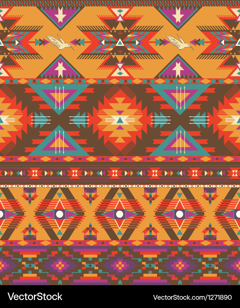 Seamless colorful aztec pattern Royalty Free Vector Image