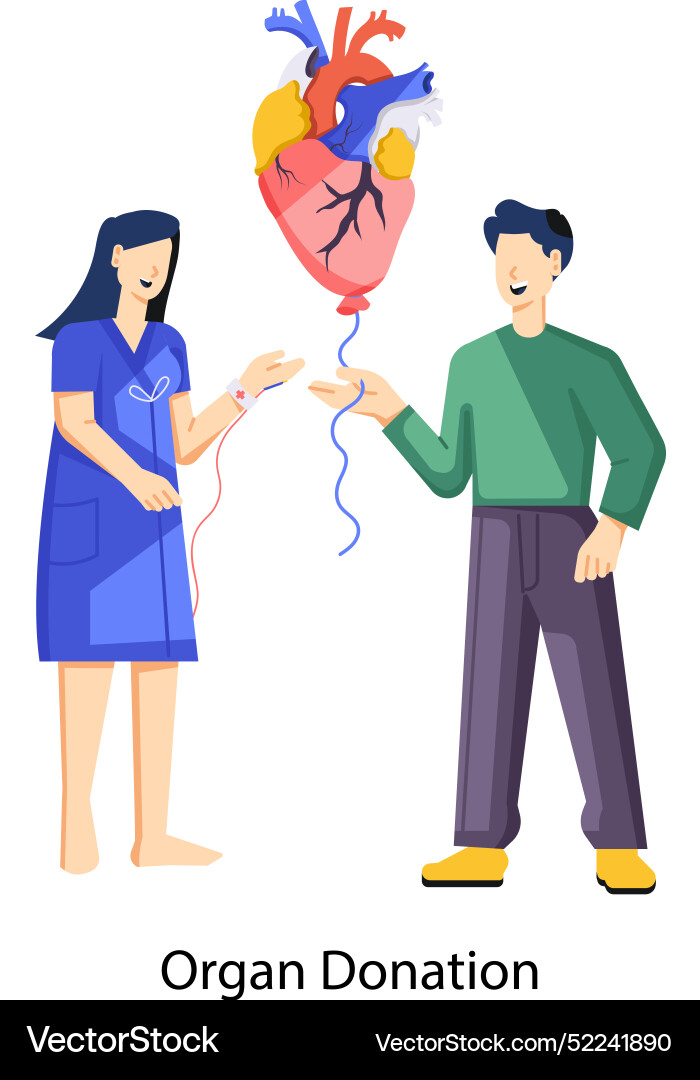 Weba flat style of organ donation Royalty Free Vector Image
