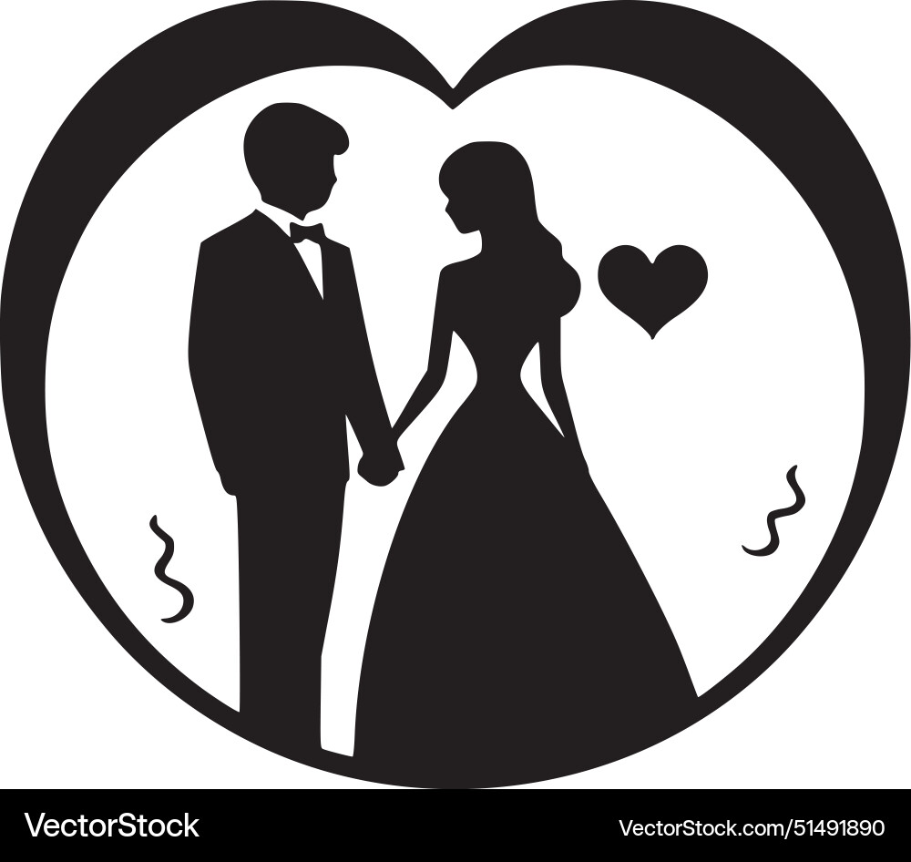 Wedding - minimalist and simple silhouette Vector Image