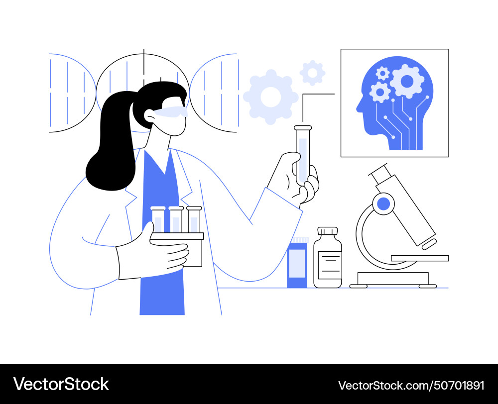Ai-supported medical research abstract concept Vector Image