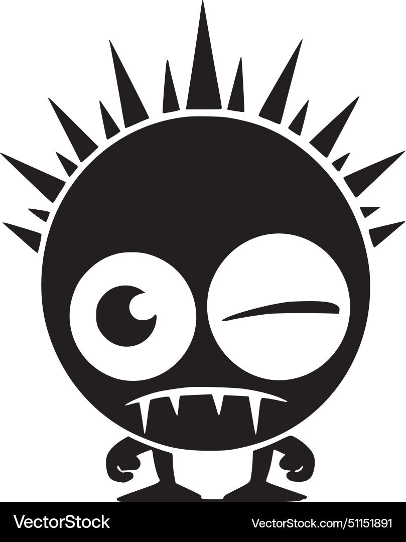 Alien - black and white isolated icon Royalty Free Vector