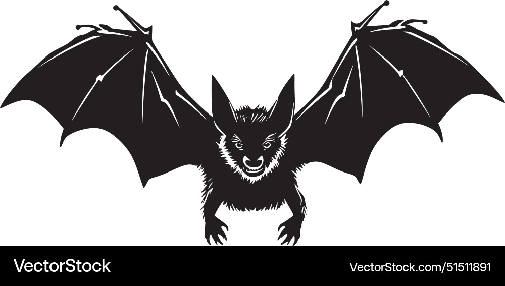 Bat - black and white isolated icon Royalty Free Vector