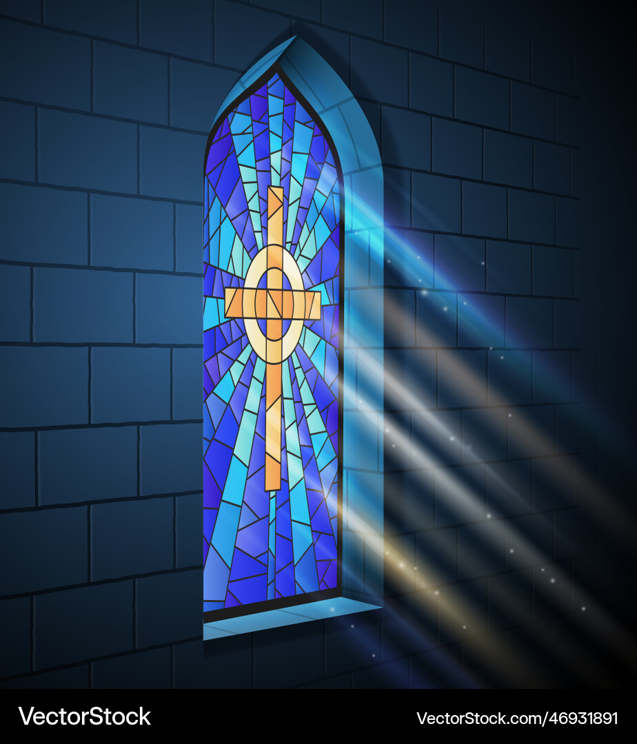 Church mosaic window composition Royalty Free Vector Image