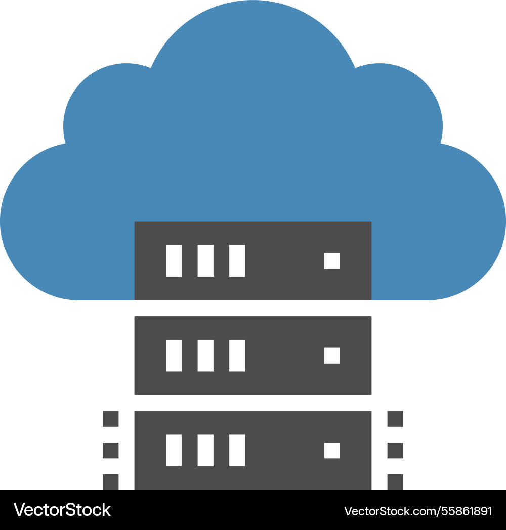 Cloud storage flat web icon concept Royalty Free Vector