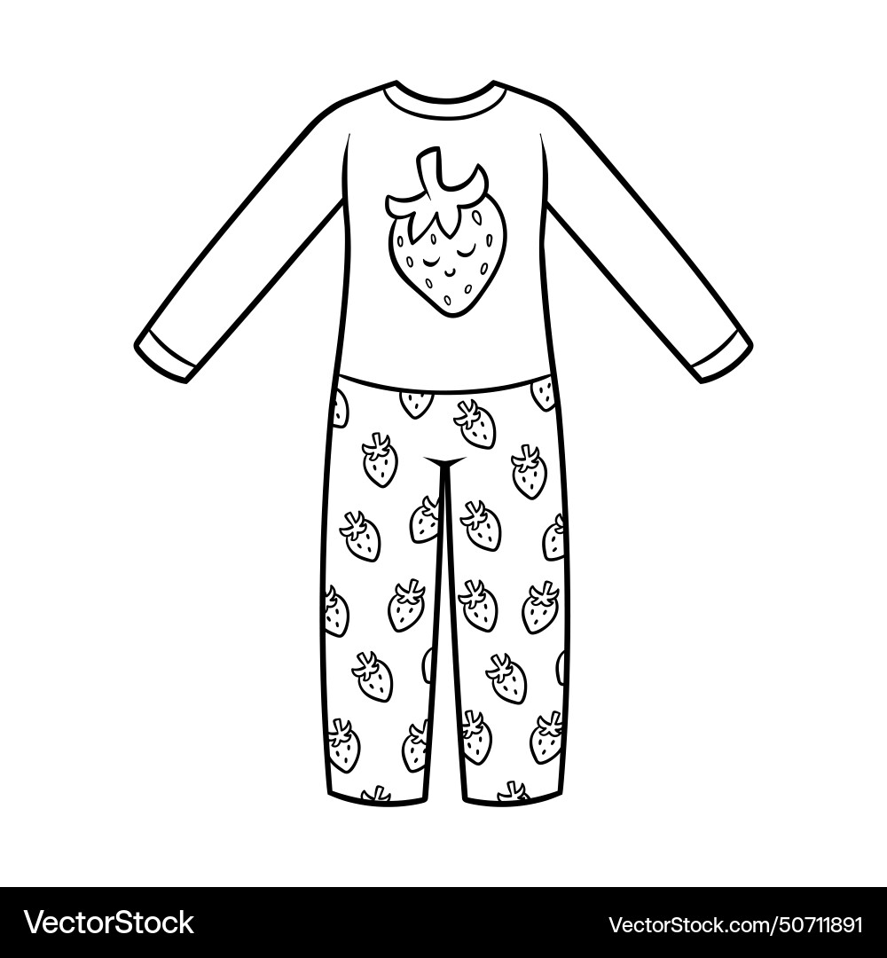 Coloring book pyjamas for girls Royalty Free Vector Image