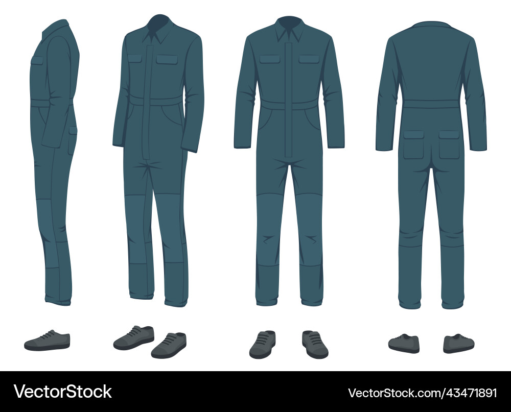 Construction Worker Uniform Mockup Royalty Free Vector Image