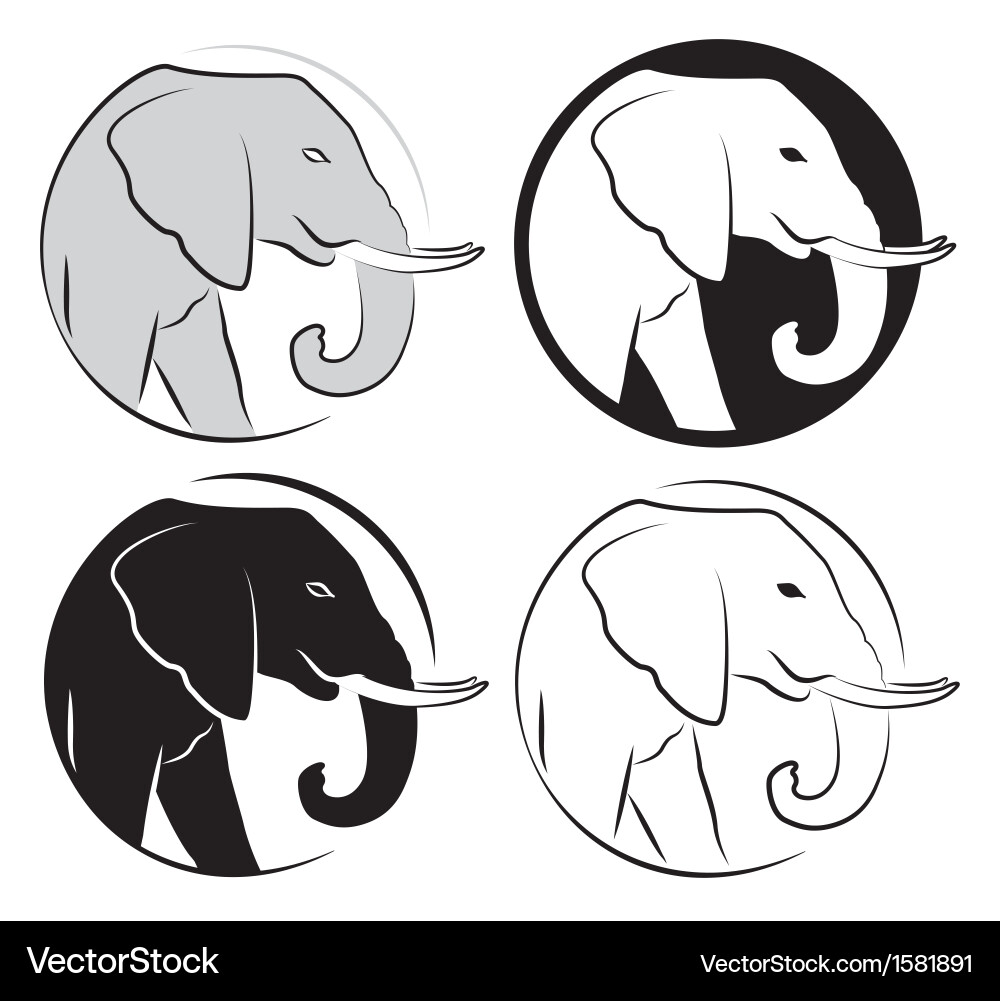 Elephant set Royalty Free Vector Image - VectorStock