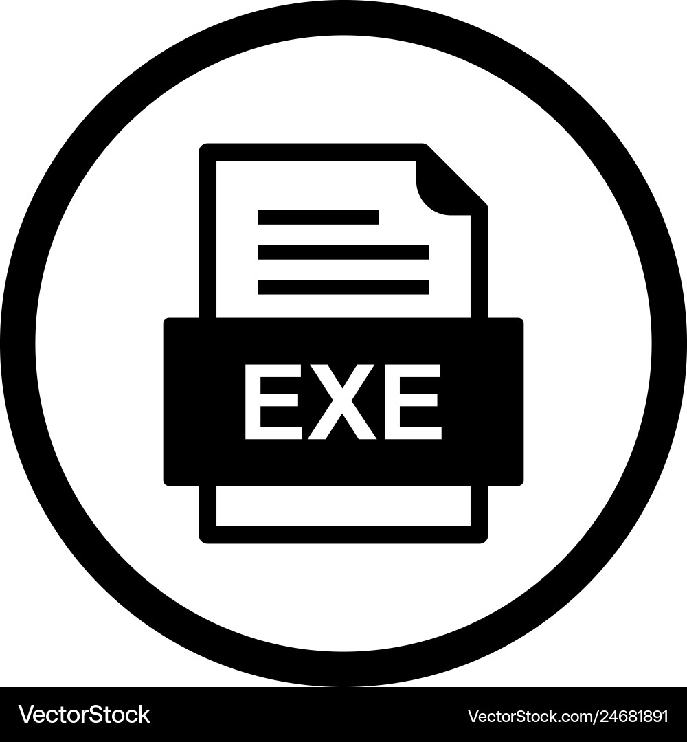 Exe file document icon Royalty Free Vector Image