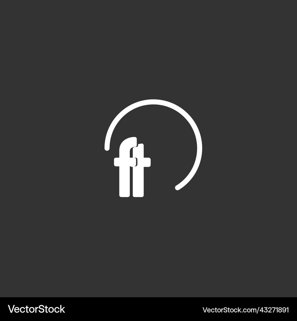 Ft initial logo with rounded circle Royalty Free Vector