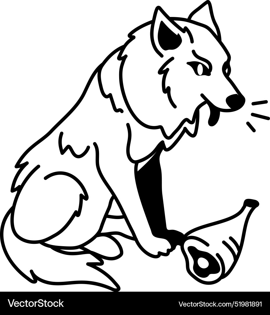 Hungry wolf Royalty Free Vector Image - VectorStock