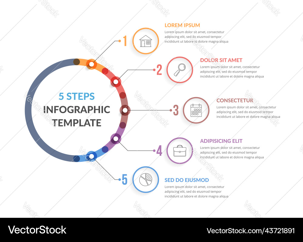 Infographic template with five elements Royalty Free Vector