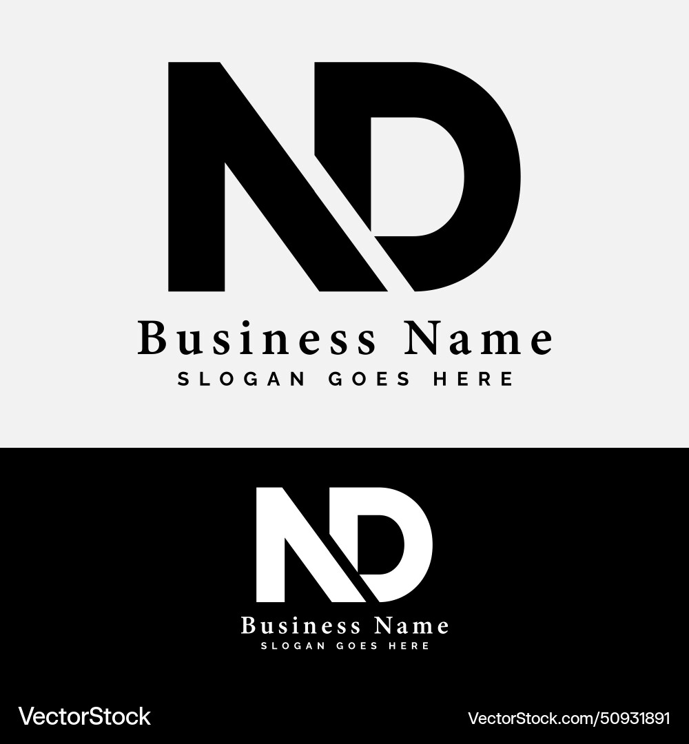 N d nd letter logo alphabet initial icon Vector Image