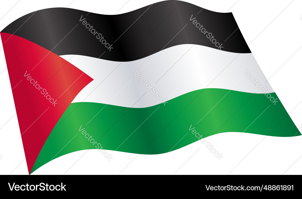 Palestine flag flying Royalty Free Vector Image