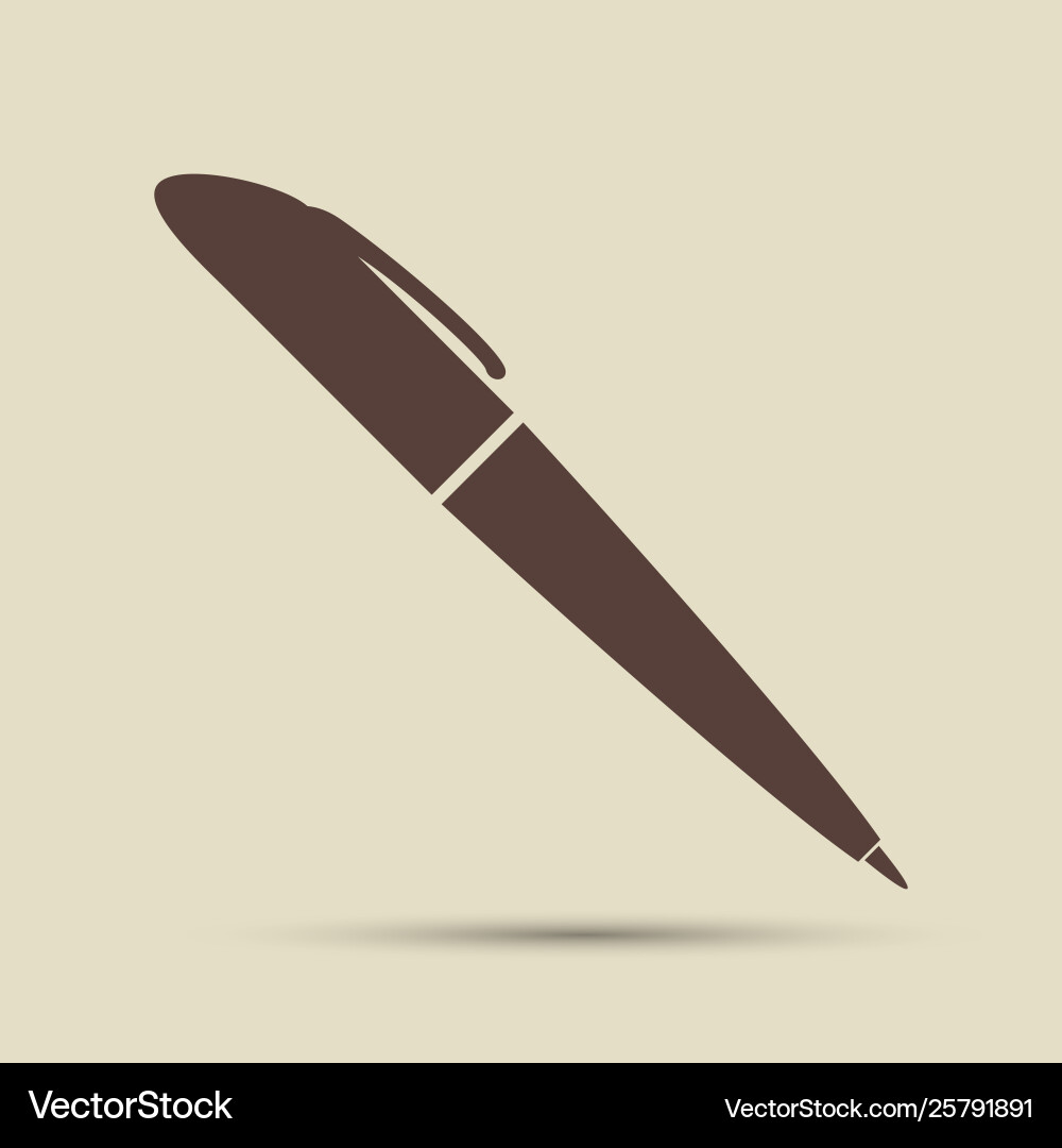 Pen icon flat design style Royalty Free Vector Image