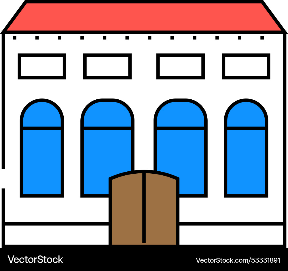Residence house icon color Royalty Free Vector Image
