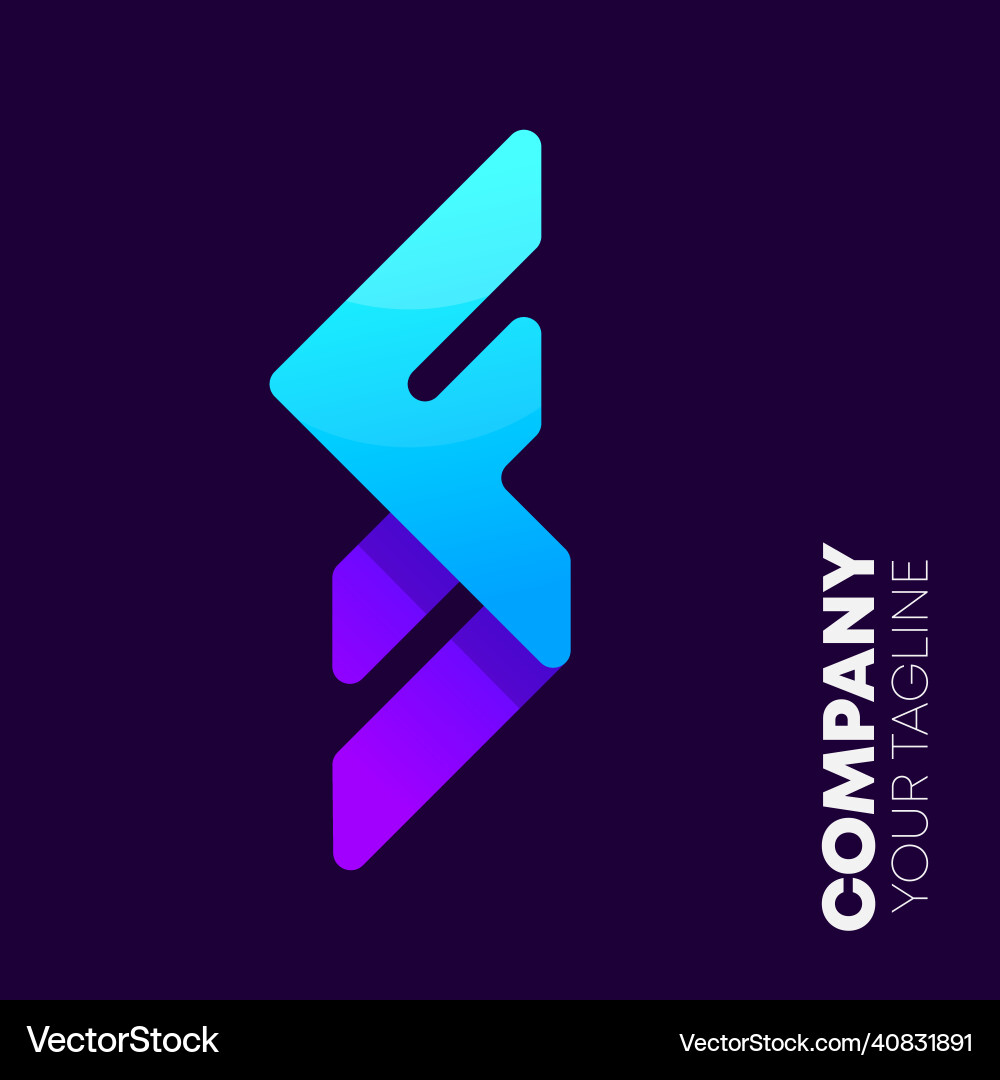 Sf letter combination logomark design Royalty Free Vector