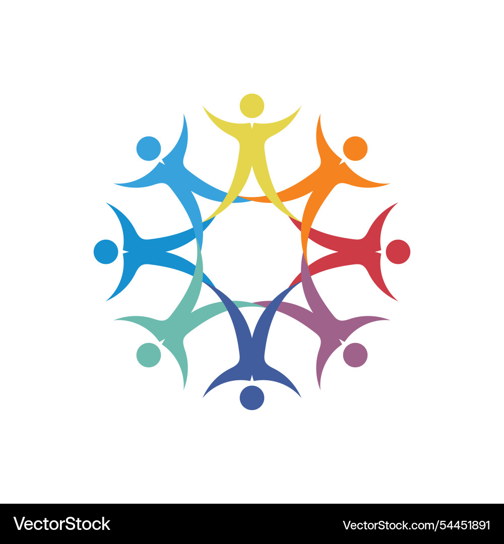 Team group people community logo Royalty Free Vector Image