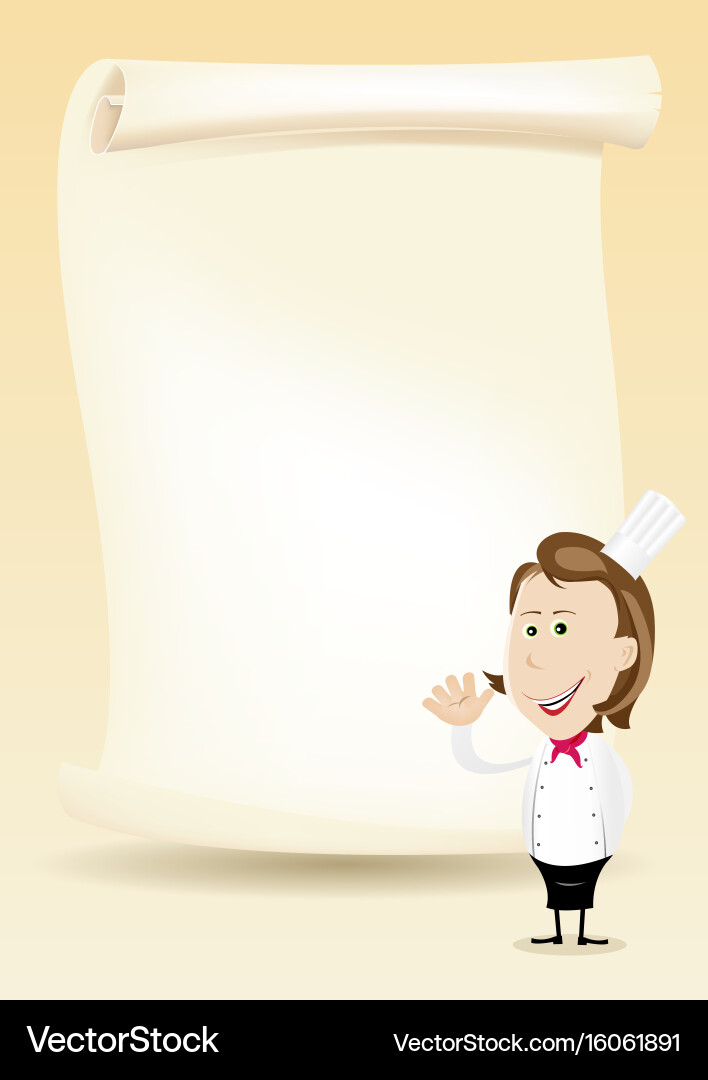 Woman chef restaurant poster menu background Vector Image
