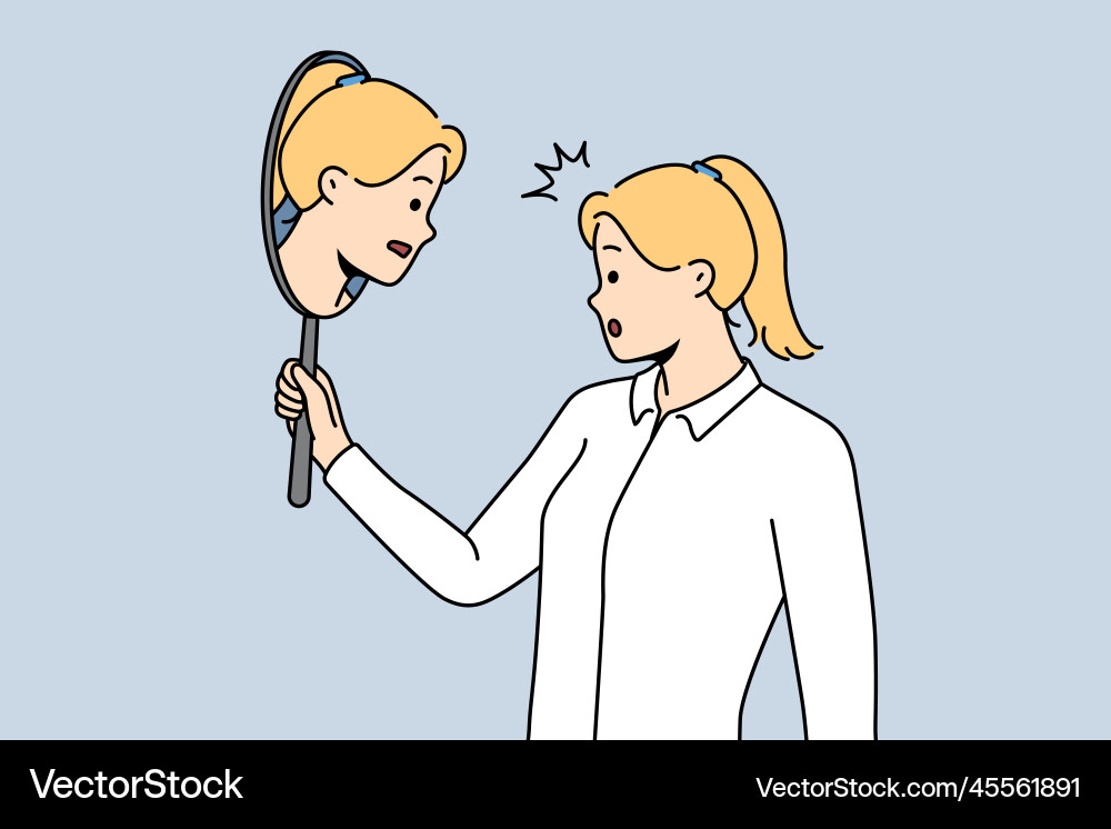 Woman Contemplating Self Royalty Free Vector Image