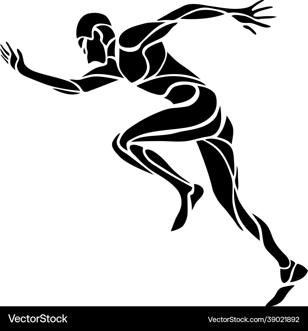 Abstract Runner Silhouette Royalty Free Vector Image
