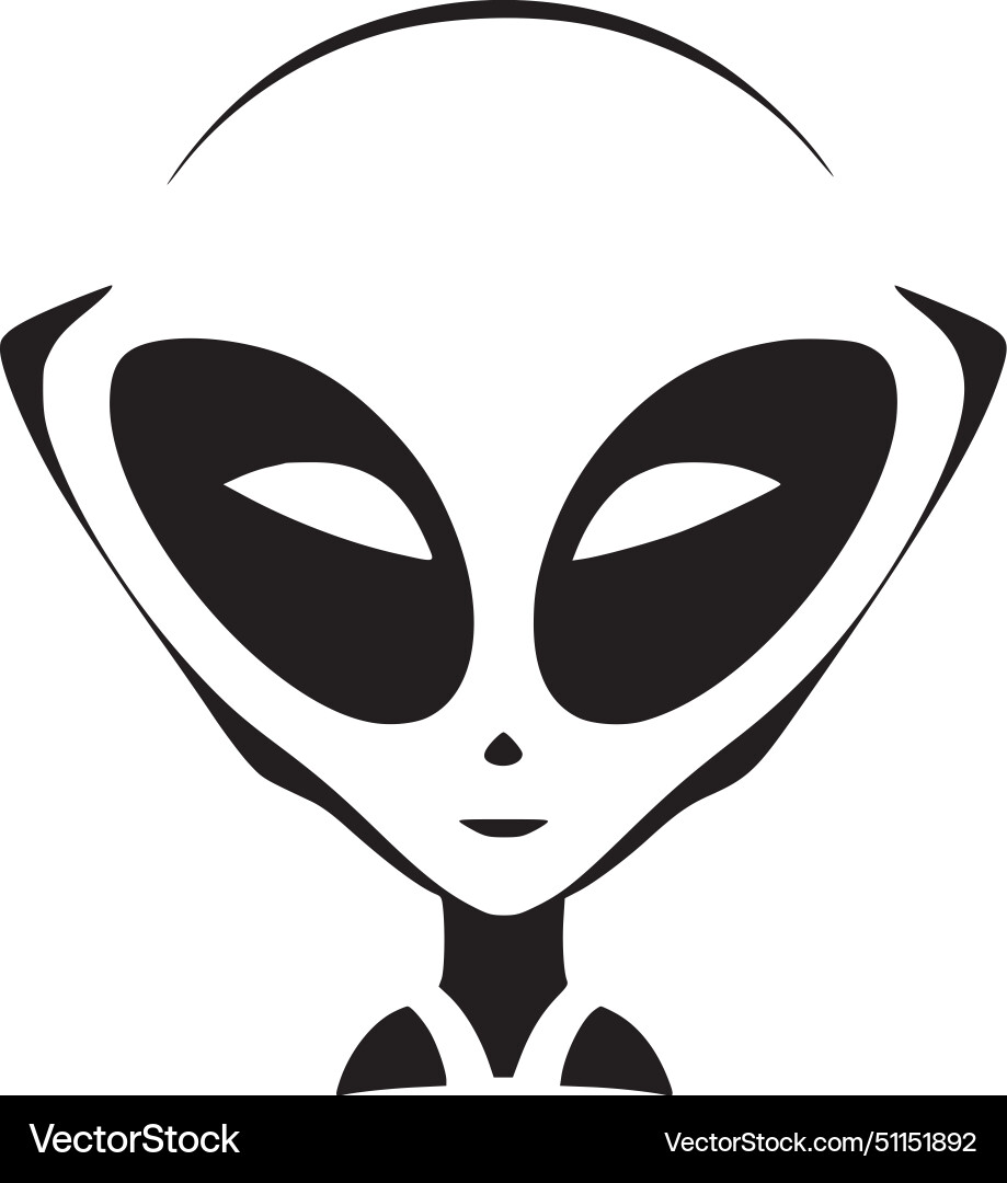 Alien - black and white isolated icon Royalty Free Vector