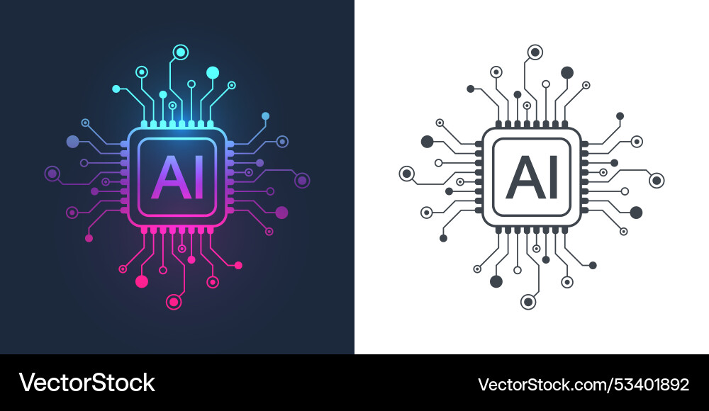 Artificial intelligence icon sign logo Royalty Free Vector