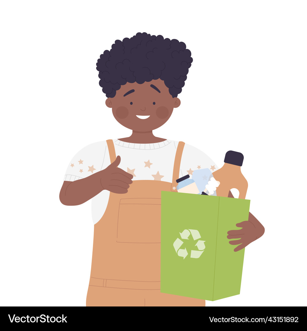 Child Recycling Waste Collection Royalty Free Vector Image