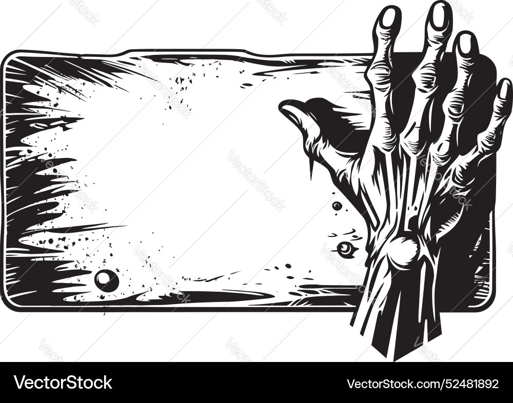 Dire declaration zombie hand signboard emblem Vector Image
