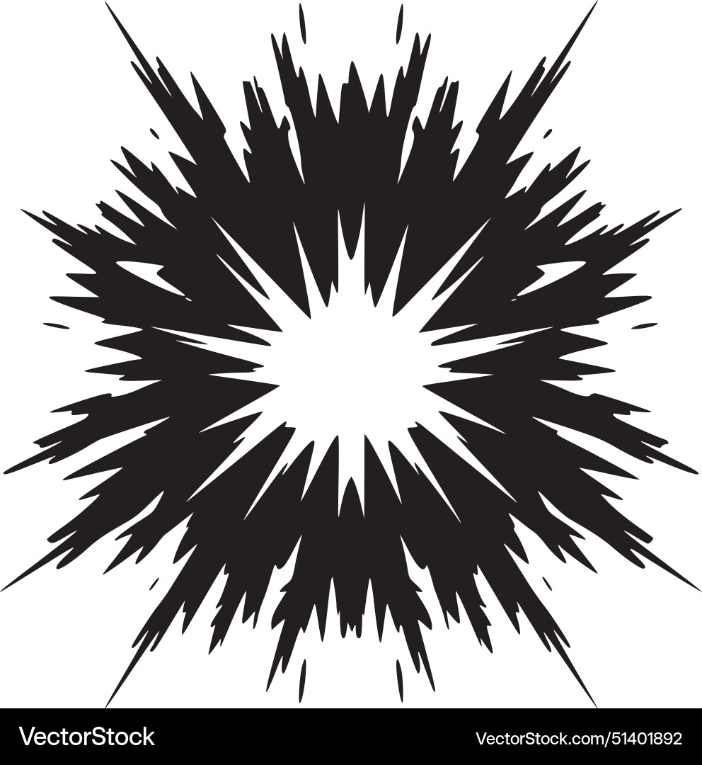 Explosion - black and white Royalty Free Vector Image