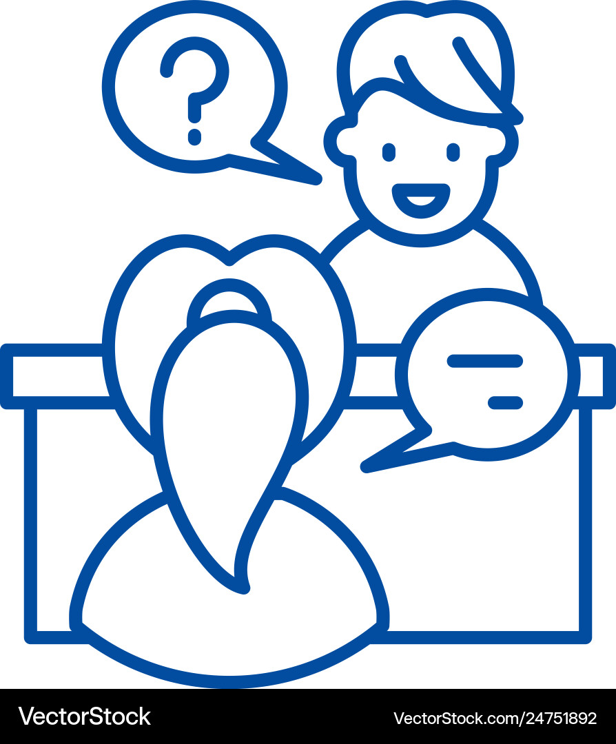 In depth interview line icon concept Royalty Free Vector In depth interview line icon concept Royalty Free Vector