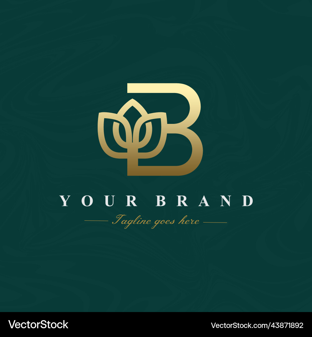 Letter b lotus flower logo design Royalty Free Vector Image