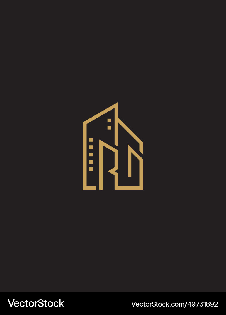 Letter rg with building logo image Royalty Free Vector Image