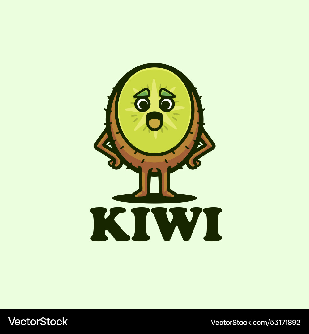 Logo kiwi character cartoon mascot Royalty Free Vector Image