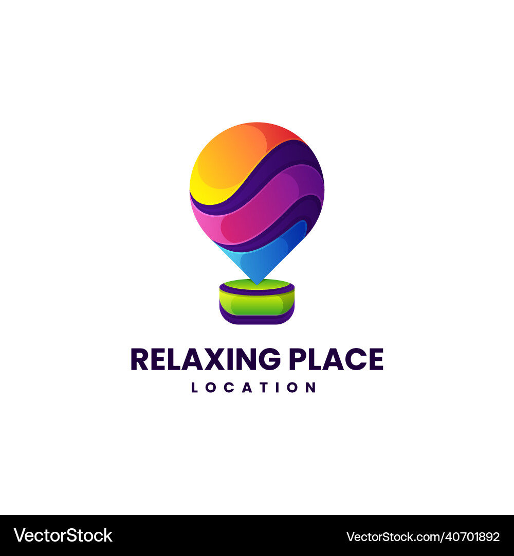Logo relaxing place gradient colorful style Vector Image