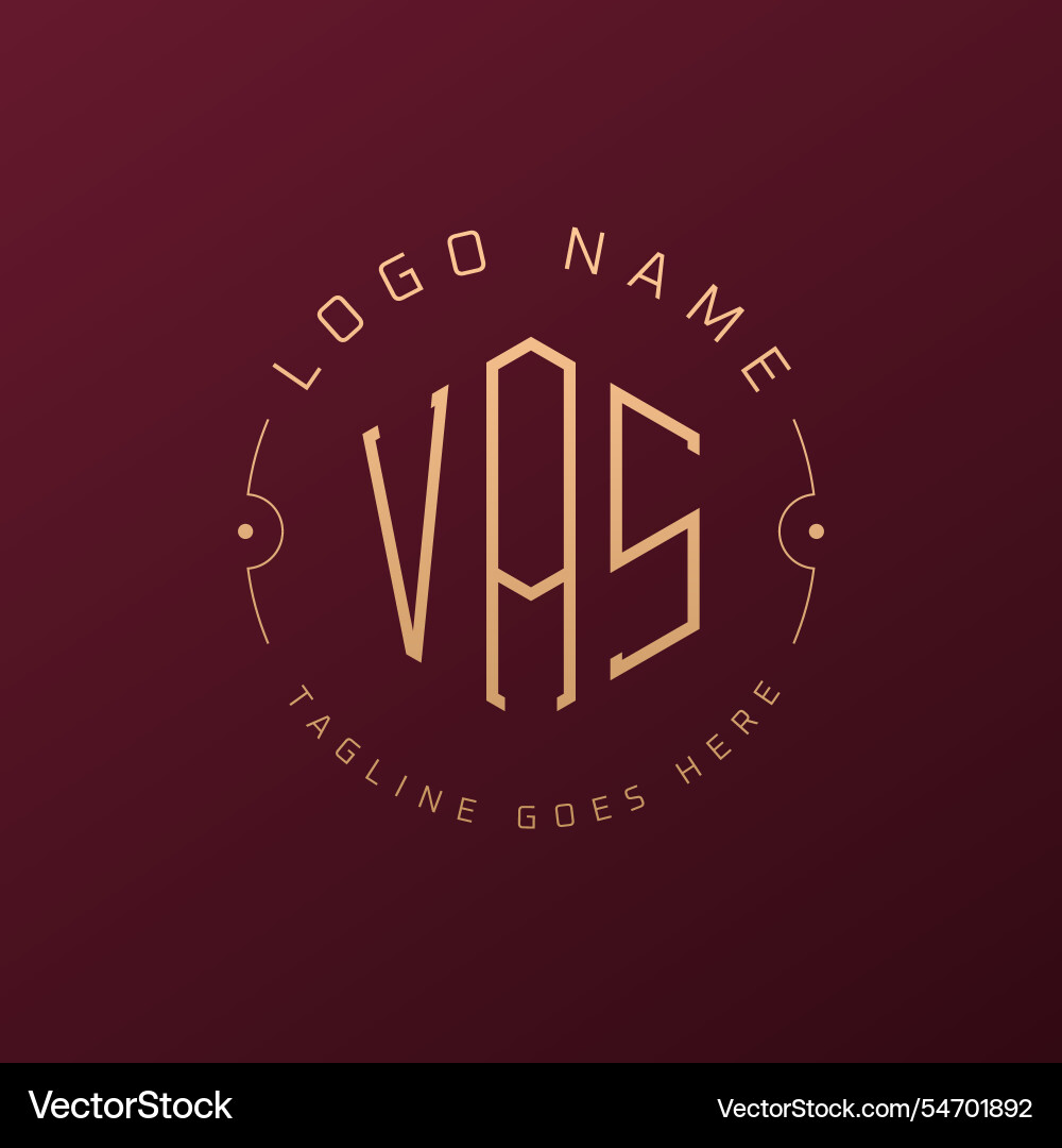 Luxury vas logo design elegant letter Royalty Free Vector