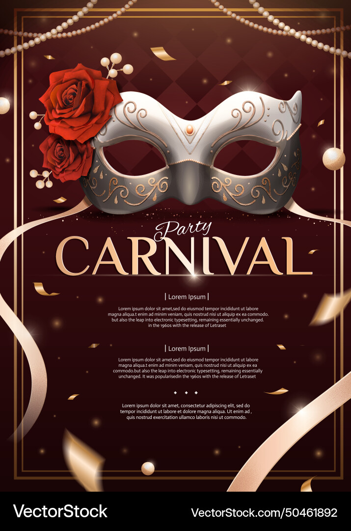 Masquerade party design Royalty Free Vector Image