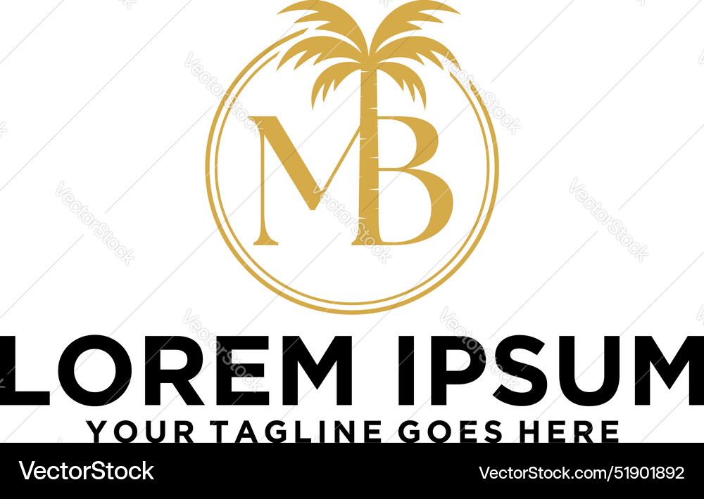 Mb letters coconut tree logo Royalty Free Vector Image