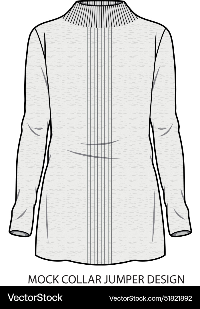 Mock collar jumper design Royalty Free Vector Image