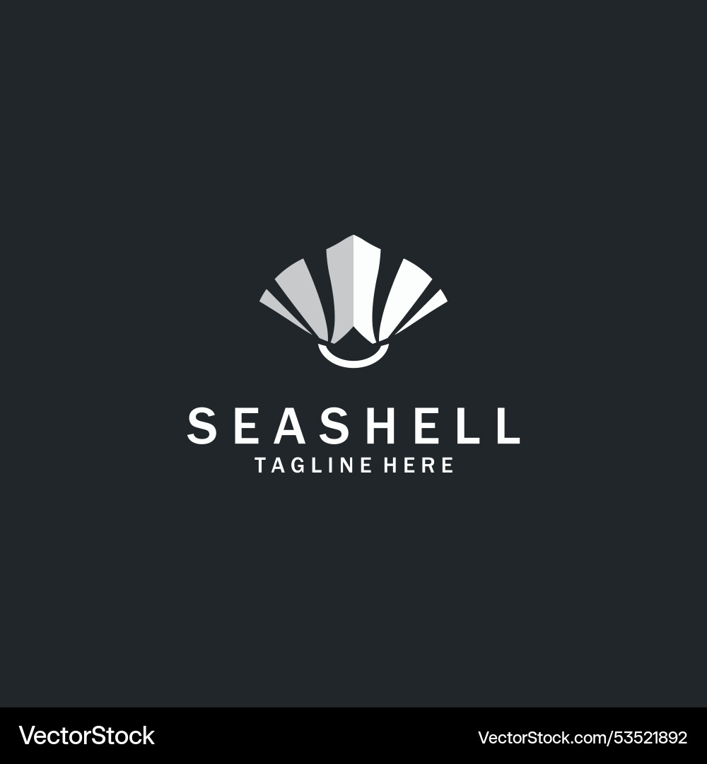 Seashell logo ocean animals premium quality Vector Image