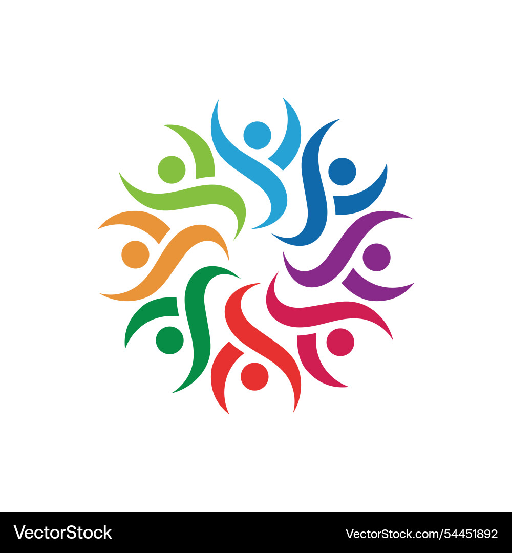 Team group people community logo Royalty Free Vector Image