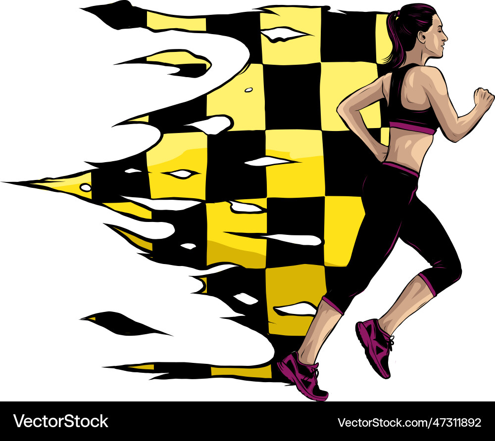 Woman runner on white Royalty Free Vector Image