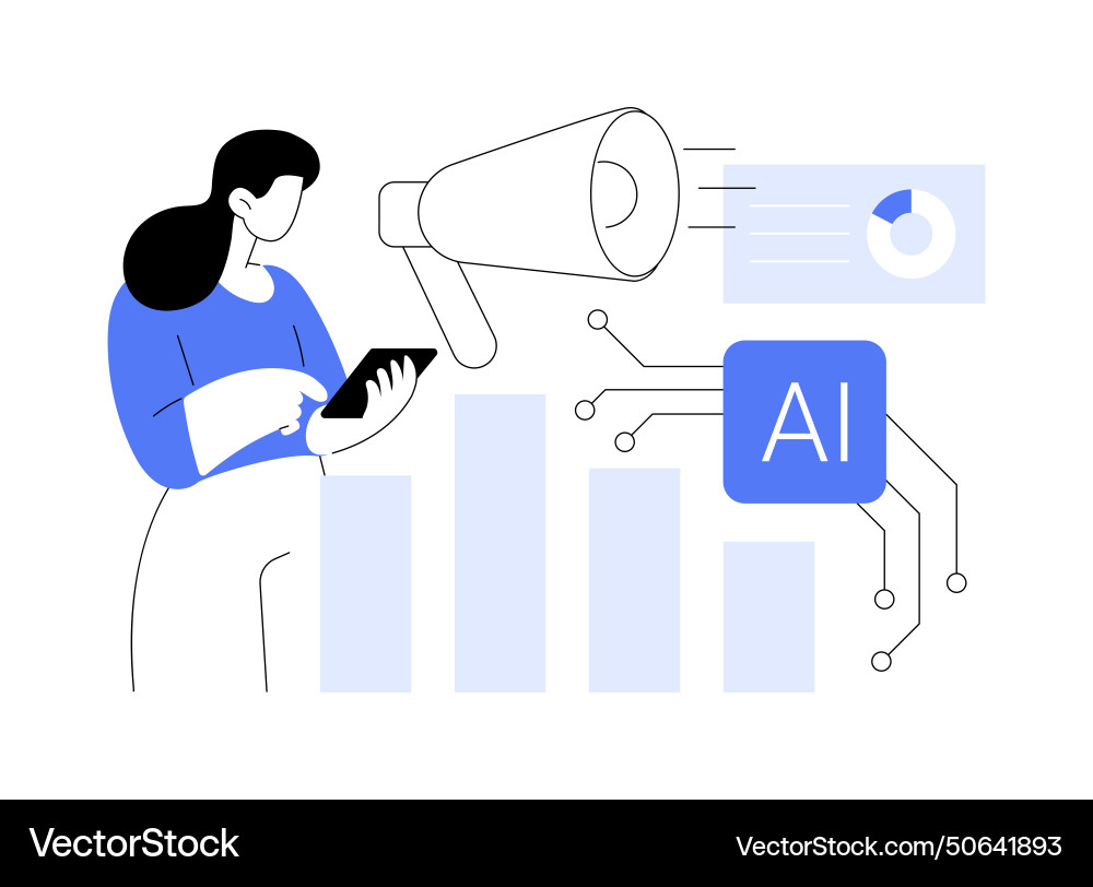 Ai Powered Predictive Marketing Insights Abstract Vector Image