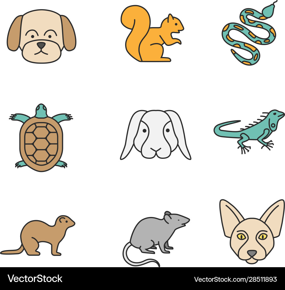 Animal Pet Icons - Diverse Critters Royalty Free Vector