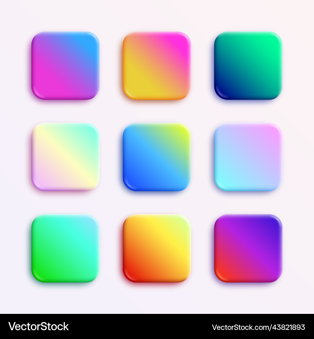 App icons backgrounds collection 3d glossy Vector Image