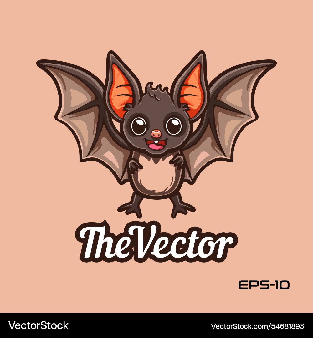 Bat logo mascot character Royalty Free Vector Image