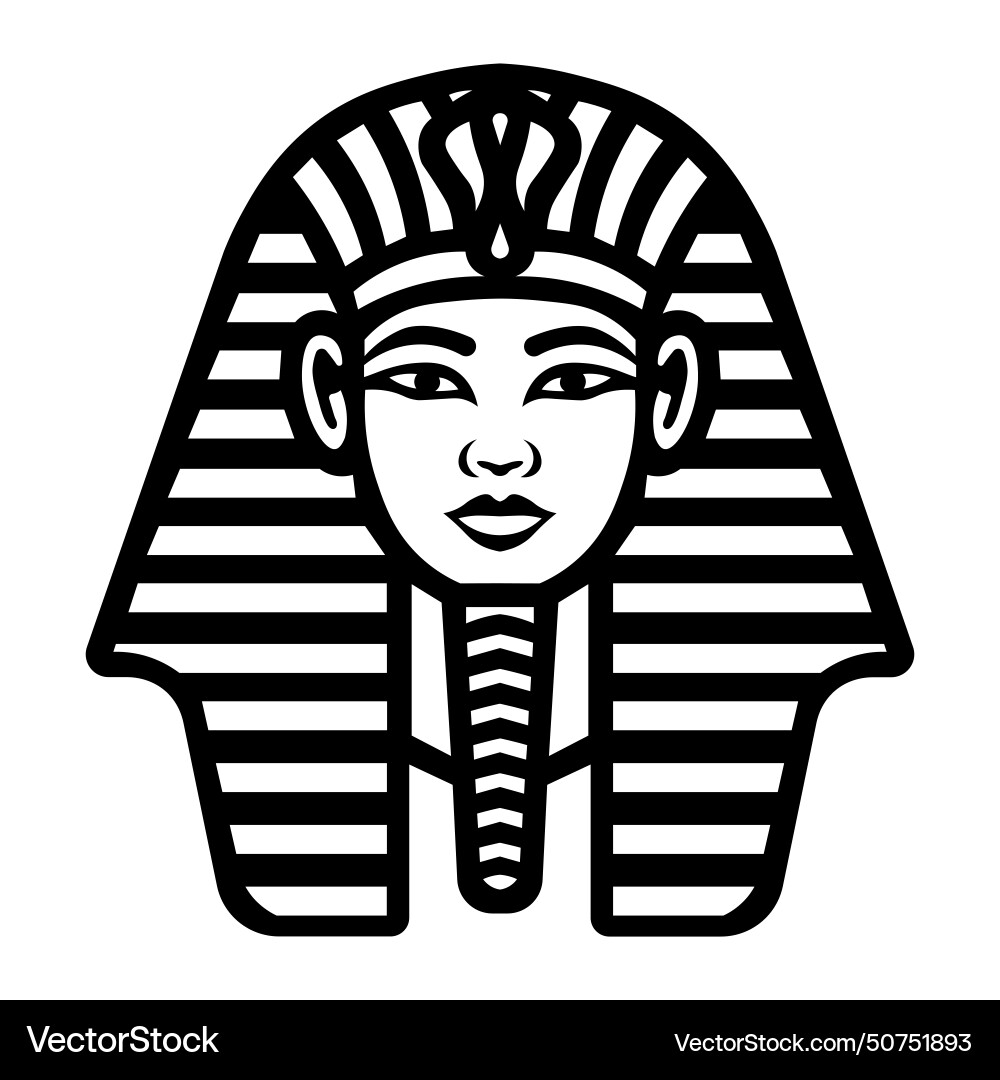 Black pharaon icon on white background Royalty Free Vector