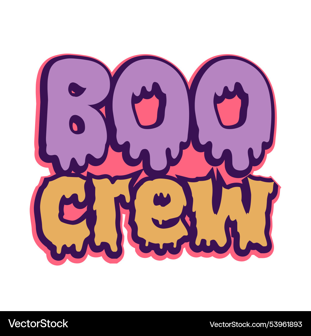 Boo crew halloween typography design Royalty Free Vector