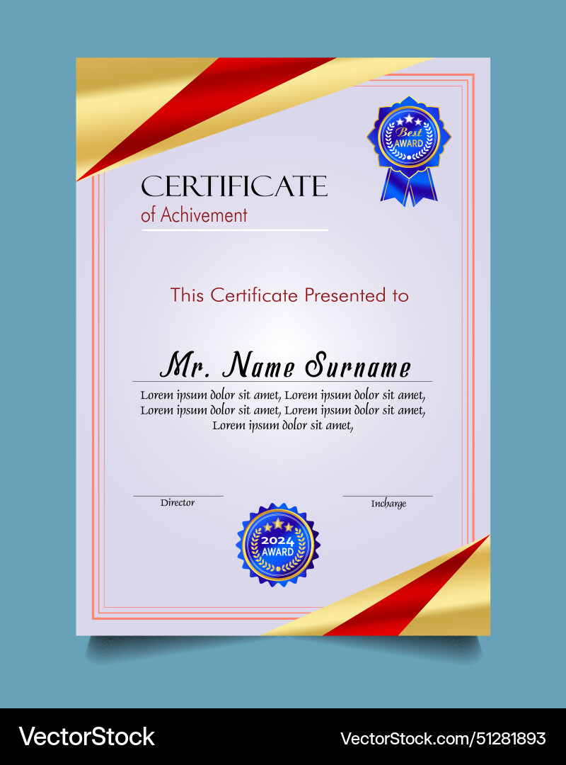 Certificate design Royalty Free Vector Image - VectorStock