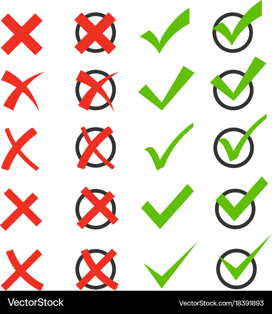 Prüfzeichen-Symbol-Set Lizenzfreies Vektorbild